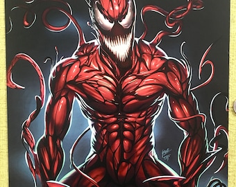 Spider-man Vs Venom Vs Carnage Art Print - Etsy