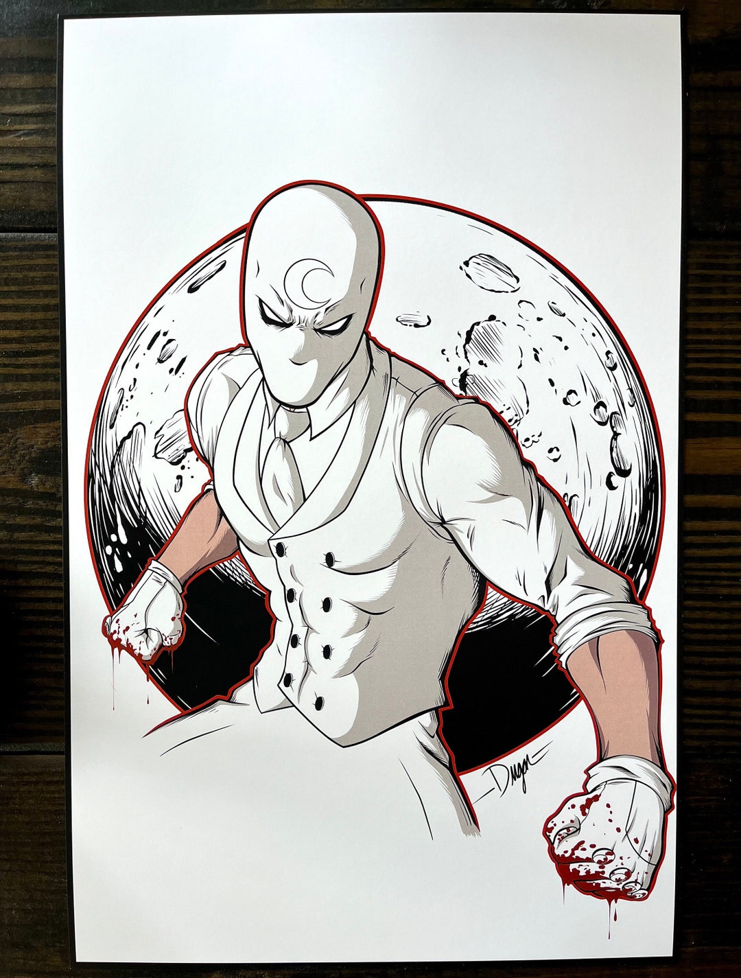 Mister Knight Moon Knight Original Art Print - Etsy