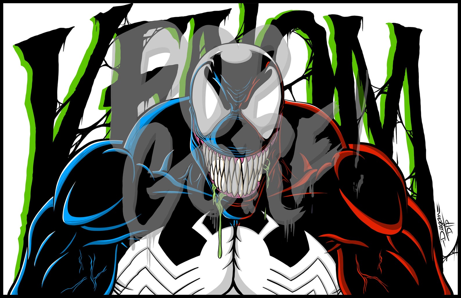 Venom Animated Style Art Print | Etsy