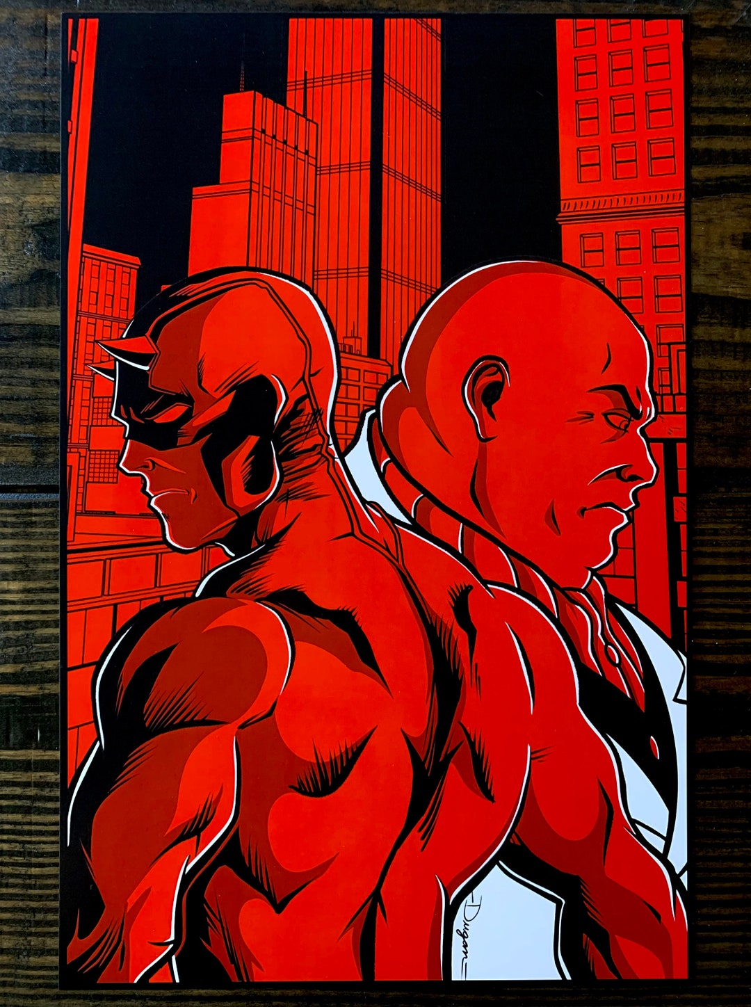 Daredevil & Kingpin Original Art Print - Etsy