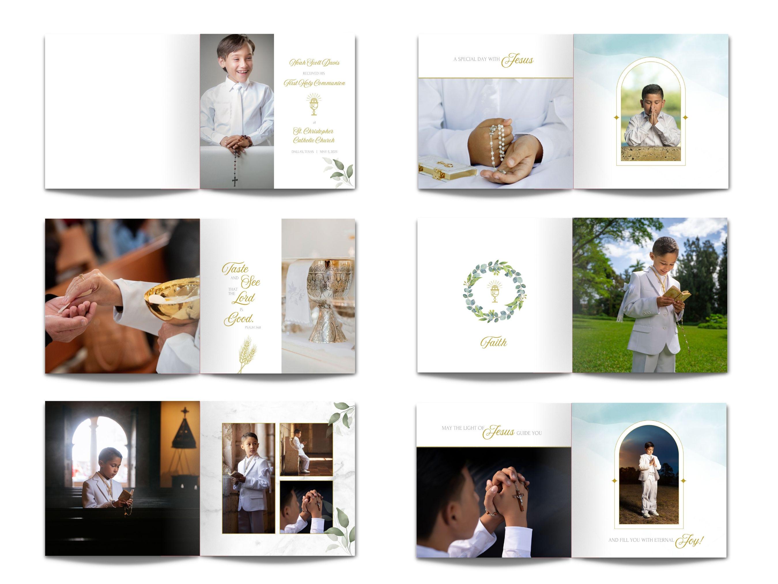 Customizable First Communion 8"x8" Photo Book Template in Canva ...