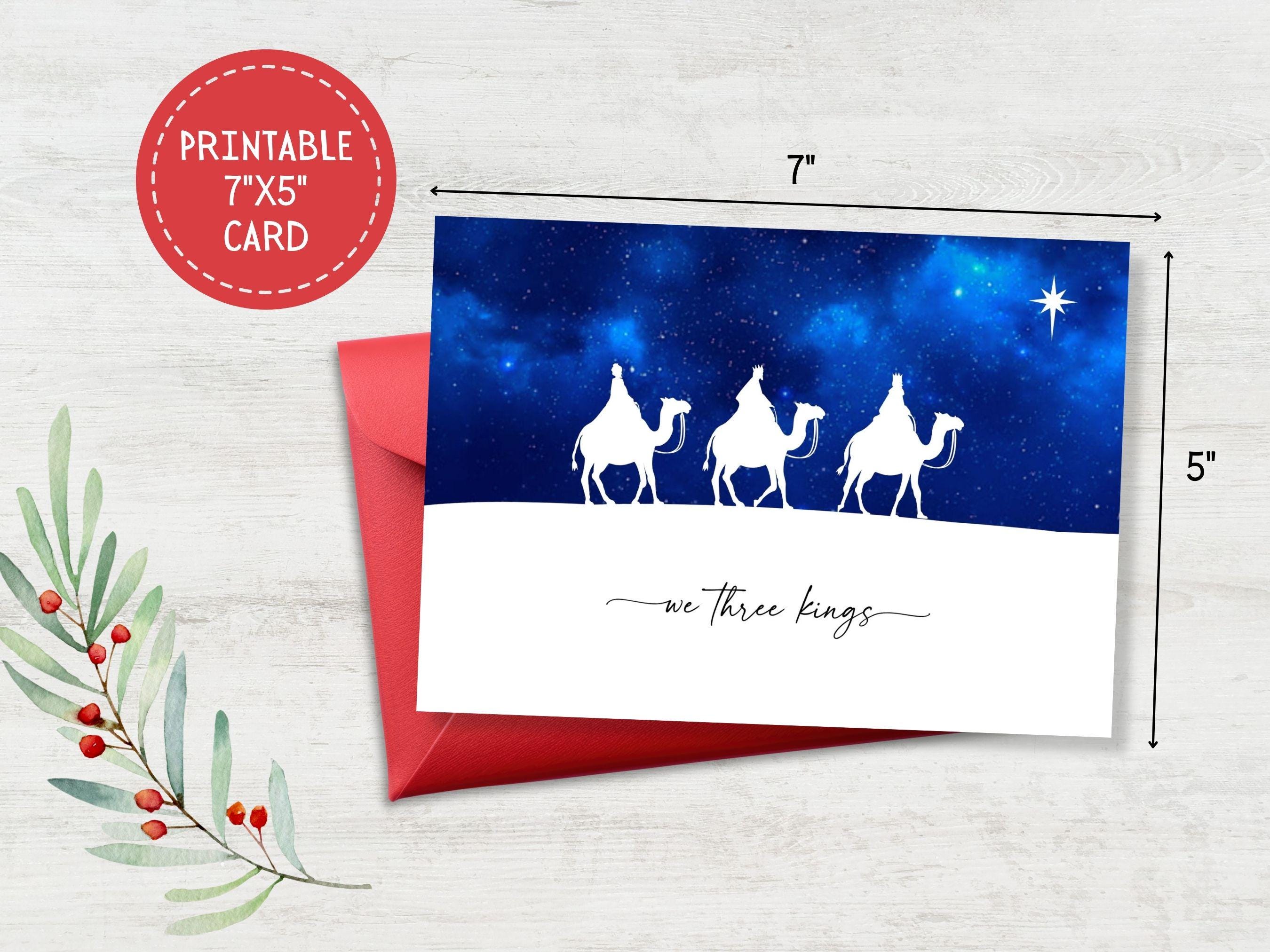 We Three Kings Day Printable Card, Instant Download, 7x5, Feast of the ...