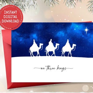 We Three Kings Day Printable Card, Instant Download, 7x5, Feast of the ...