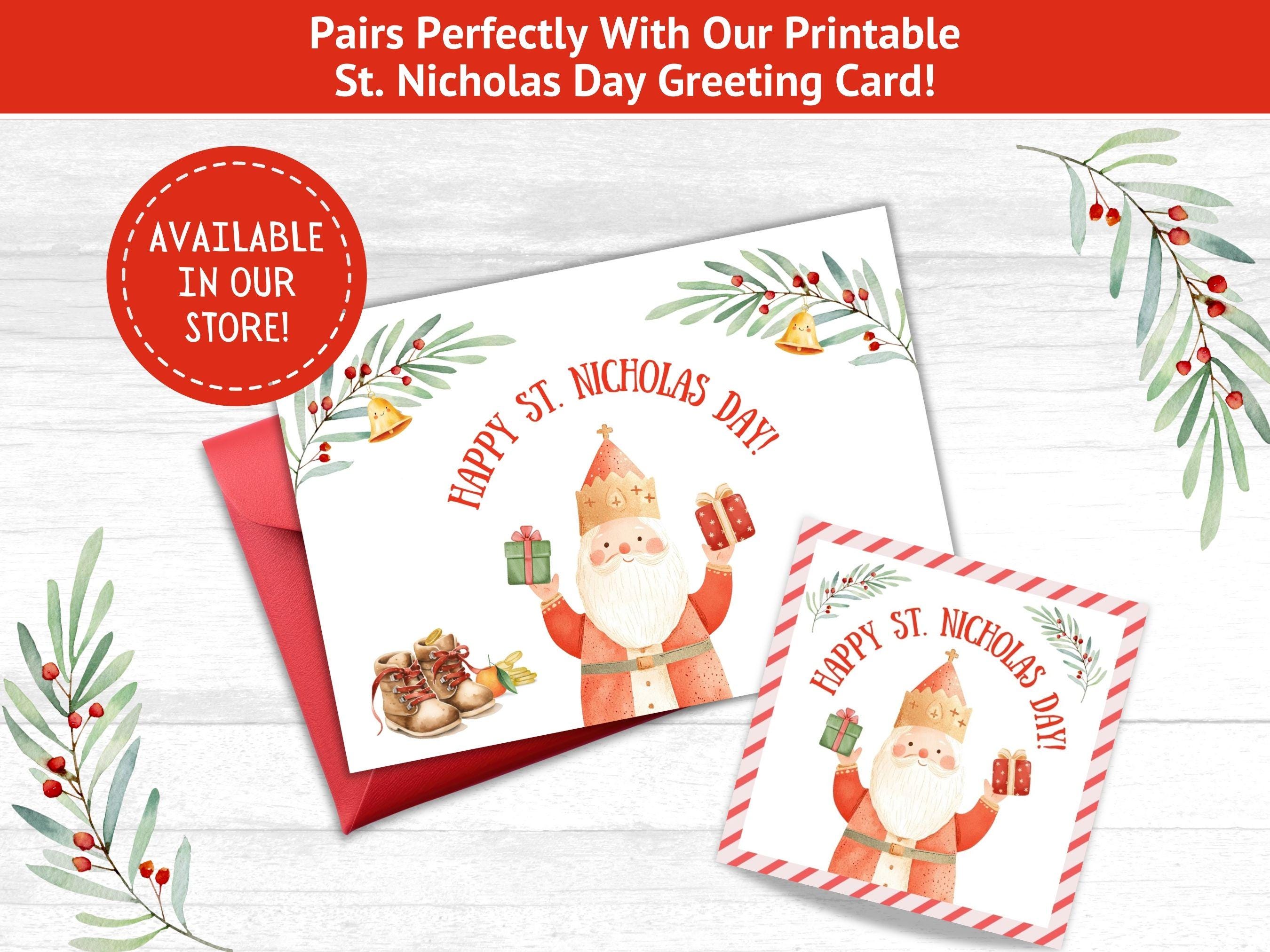 Happy Saint Nicholas Day Printable Gift Tags, 3"x3", Instant Download ...