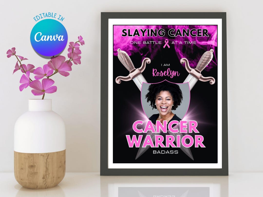 Editable Cancer Warrior Printable Gift for Her, Instant Download ...