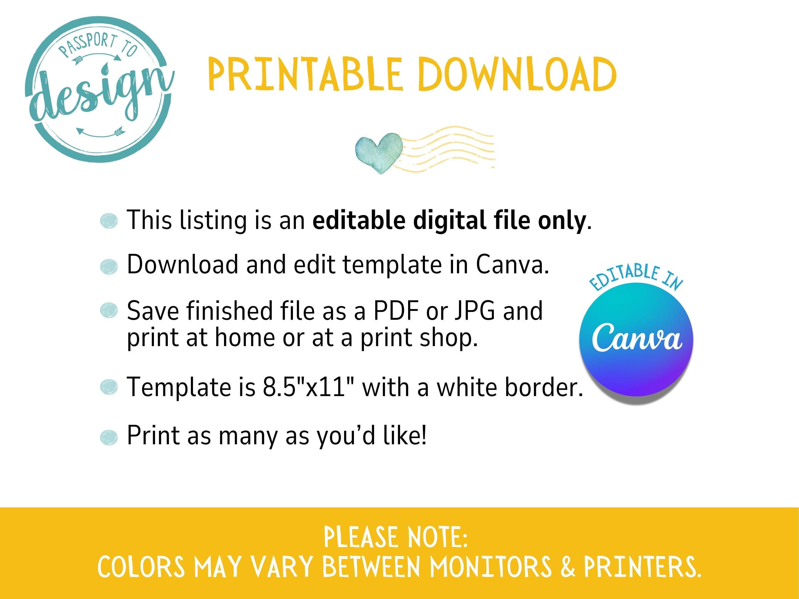 Editable Cancer Warrior Printable, Instant Download, 8.5x11 ...