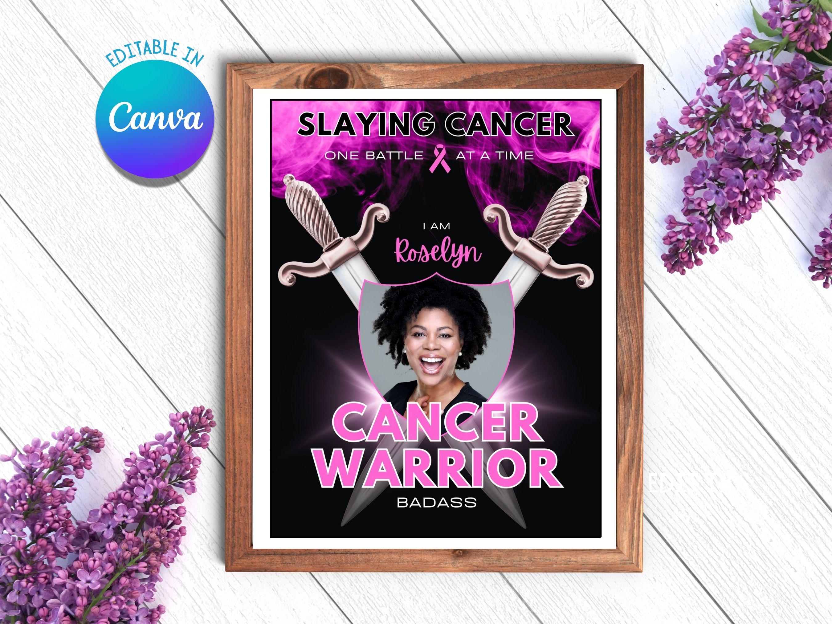 Editable Cancer Warrior Printable Gift for Her, Instant Download ...