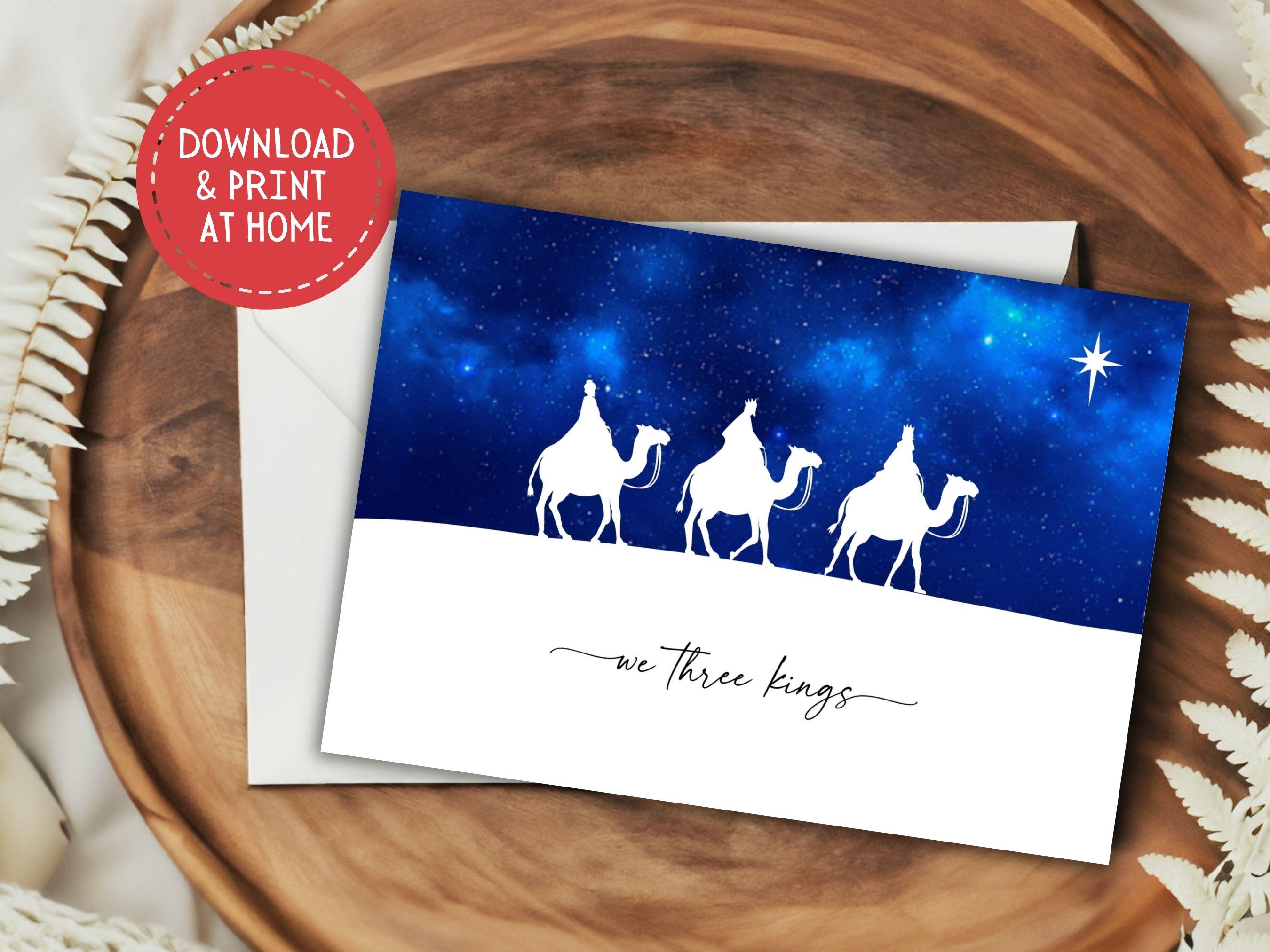 We Three Kings Day Printable Card, Instant Download, 7x5, Feast of the ...