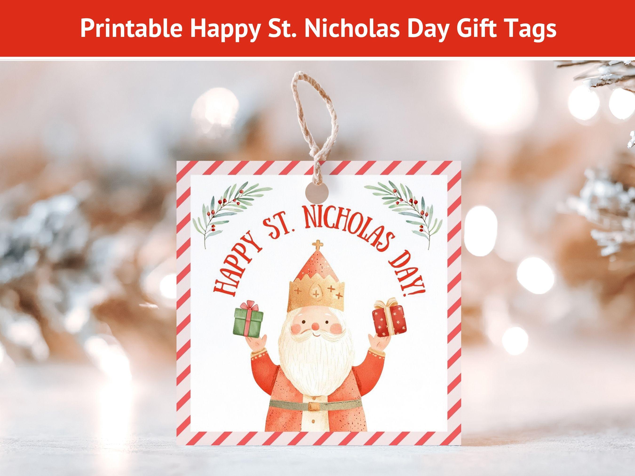 Happy Saint Nicholas Day Printable Gift Tags, 3"x3", Instant Download ...