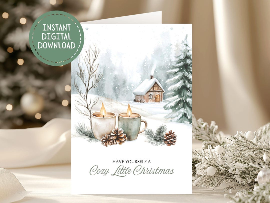 Printable Have Yourself a Cozy Little Christmas Watercolor Card ...