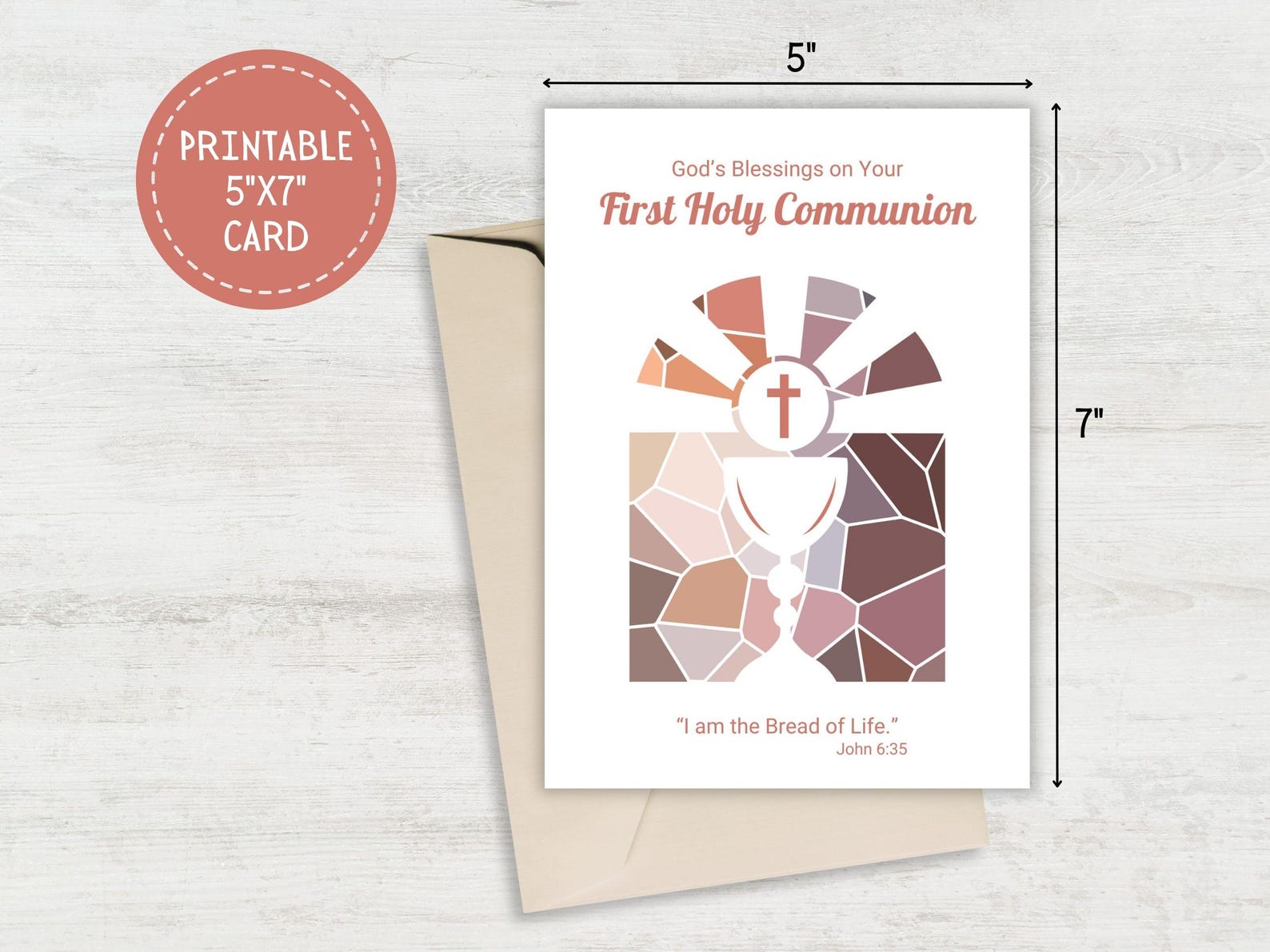 Printable First Holy Communion Card, God's Blessings, Instant Digital ...