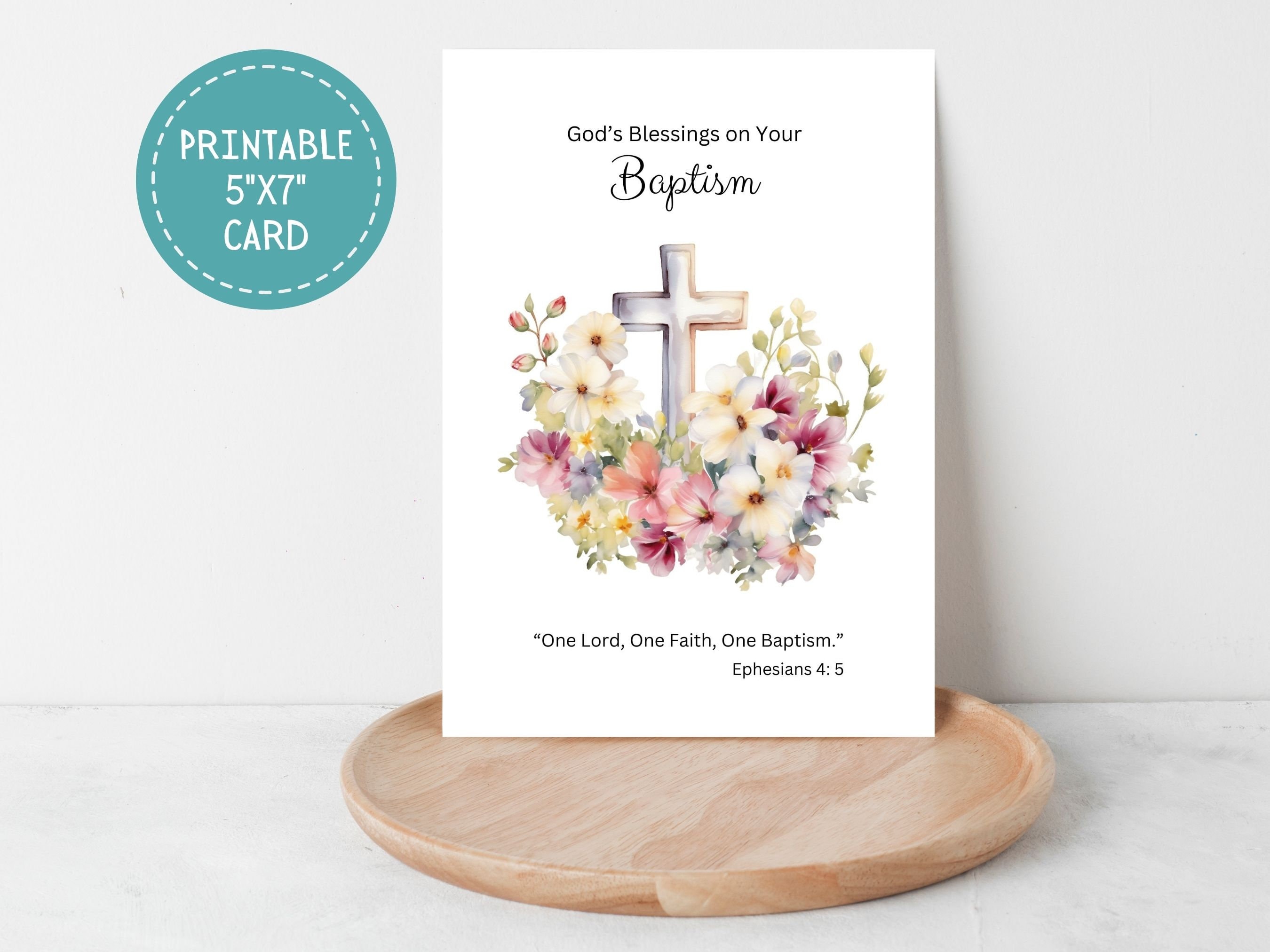 Printable Catholic Baptism Greeting Card for Girls, God's Blessings ...