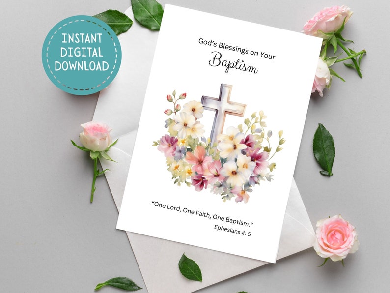 Printable Catholic Baptism Greeting Card for Girls, God's Blessings ...