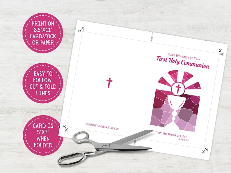 Printable First Holy Communion Card, God's Blessings, Instant Digital ...