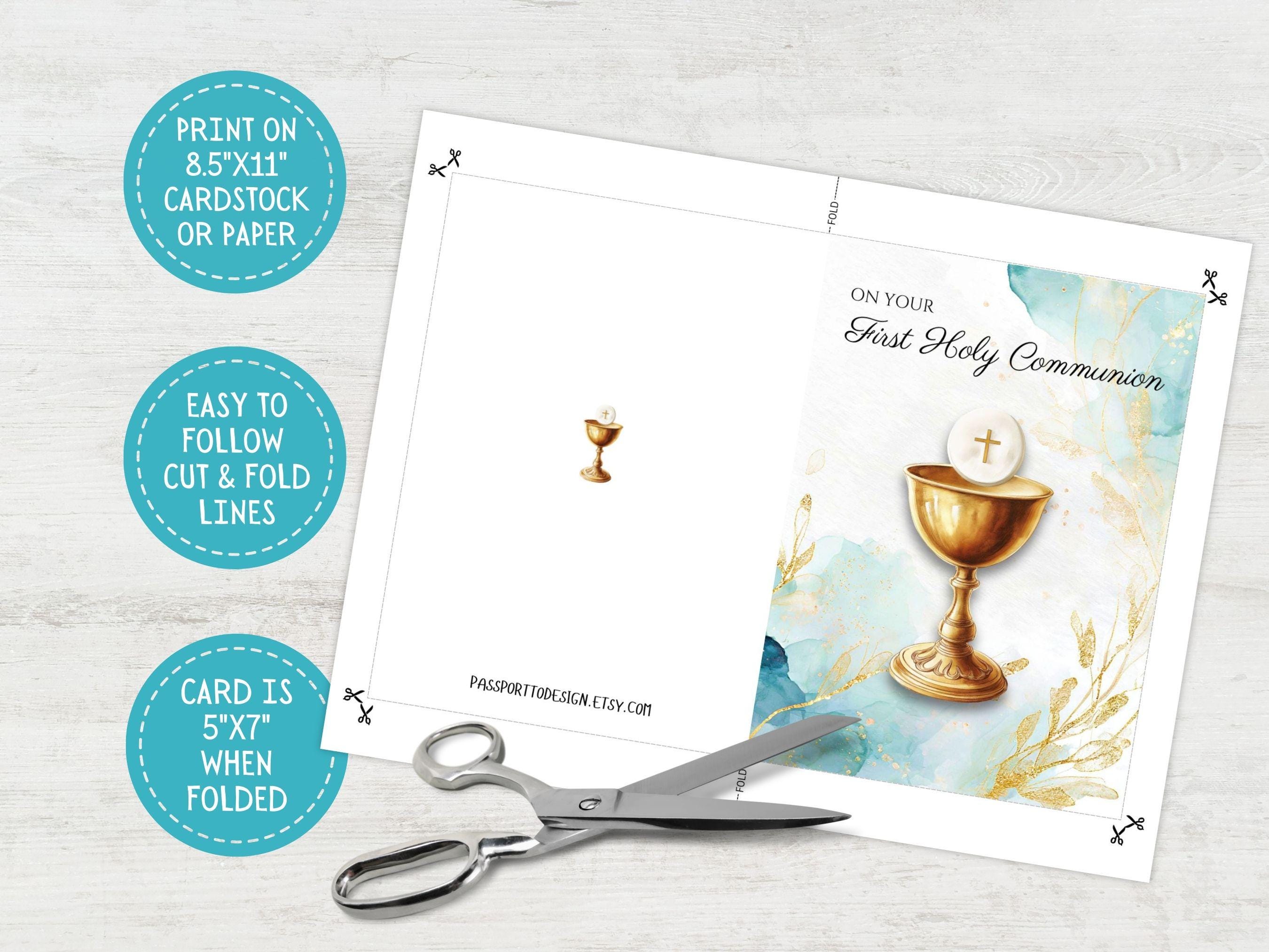Printable First Holy Communion Card, Instant Digital Download, Holy ...