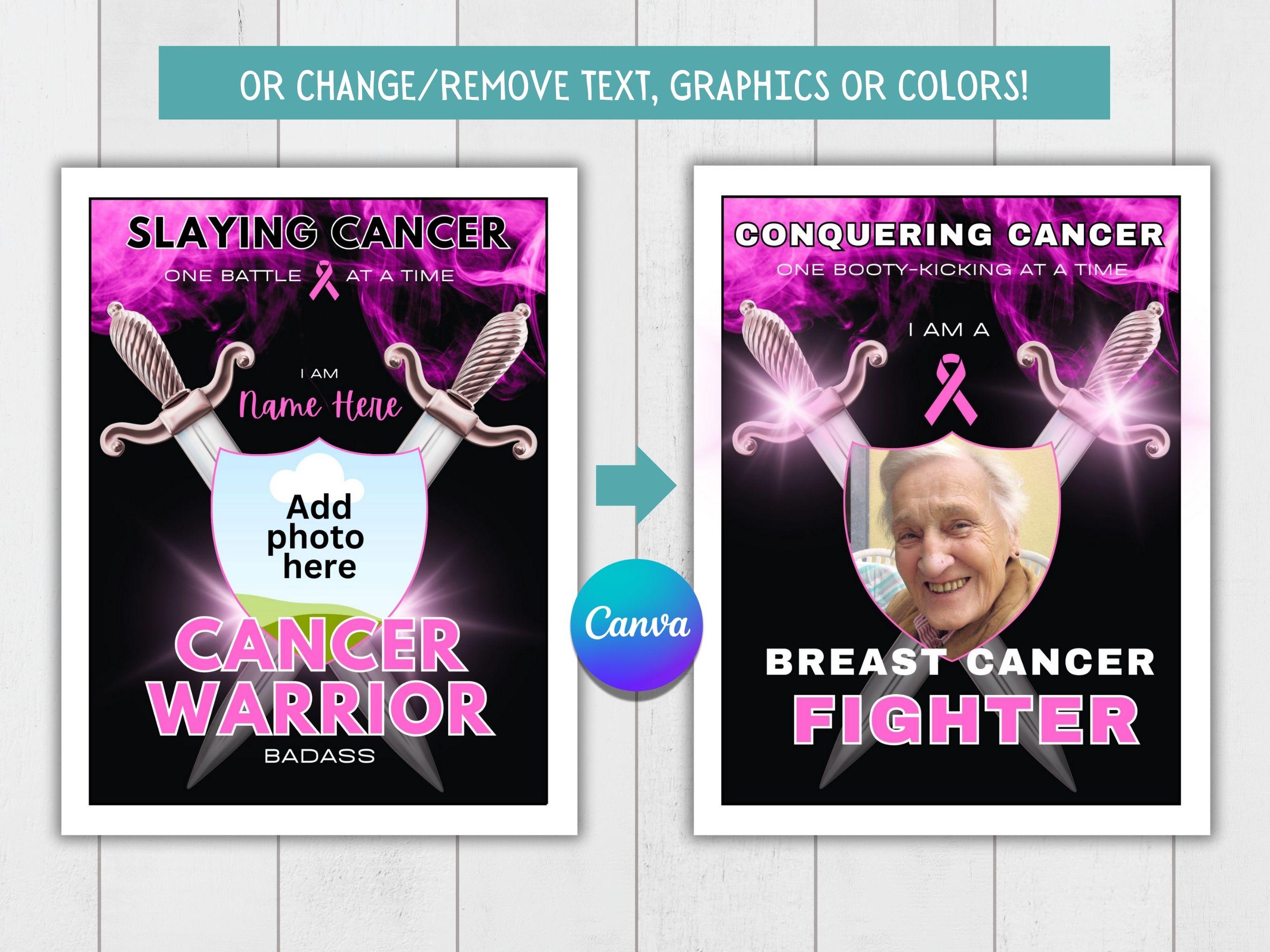 Editable Cancer Warrior Printable Gift for Her, Instant Download ...