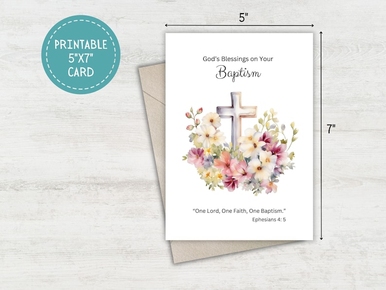 Printable Catholic Baptism Greeting Card for Girls, God's Blessings ...