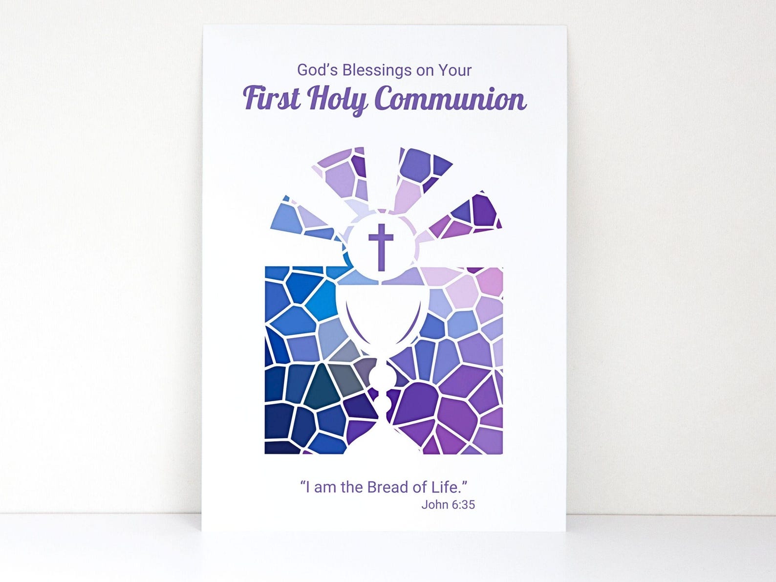 Printable First Holy Communion Card, God's Blessings, Instant Digital ...