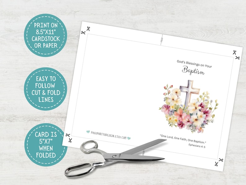 Printable Catholic Baptism Greeting Card for Girls, God's Blessings ...
