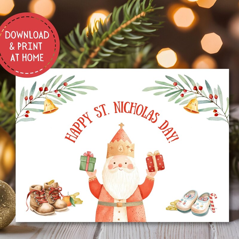 St Nicolas Christmas Card - Etsy UK