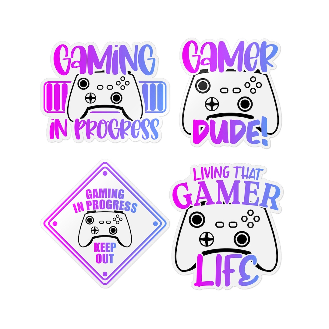 Gamer 4 Pack Die-cut Stickers, DTF Fun and Adorable Laptop Decals for ...