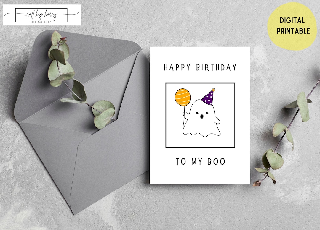 Happy Birthday to My Boo | Halloween Birthday Card | October Born ...