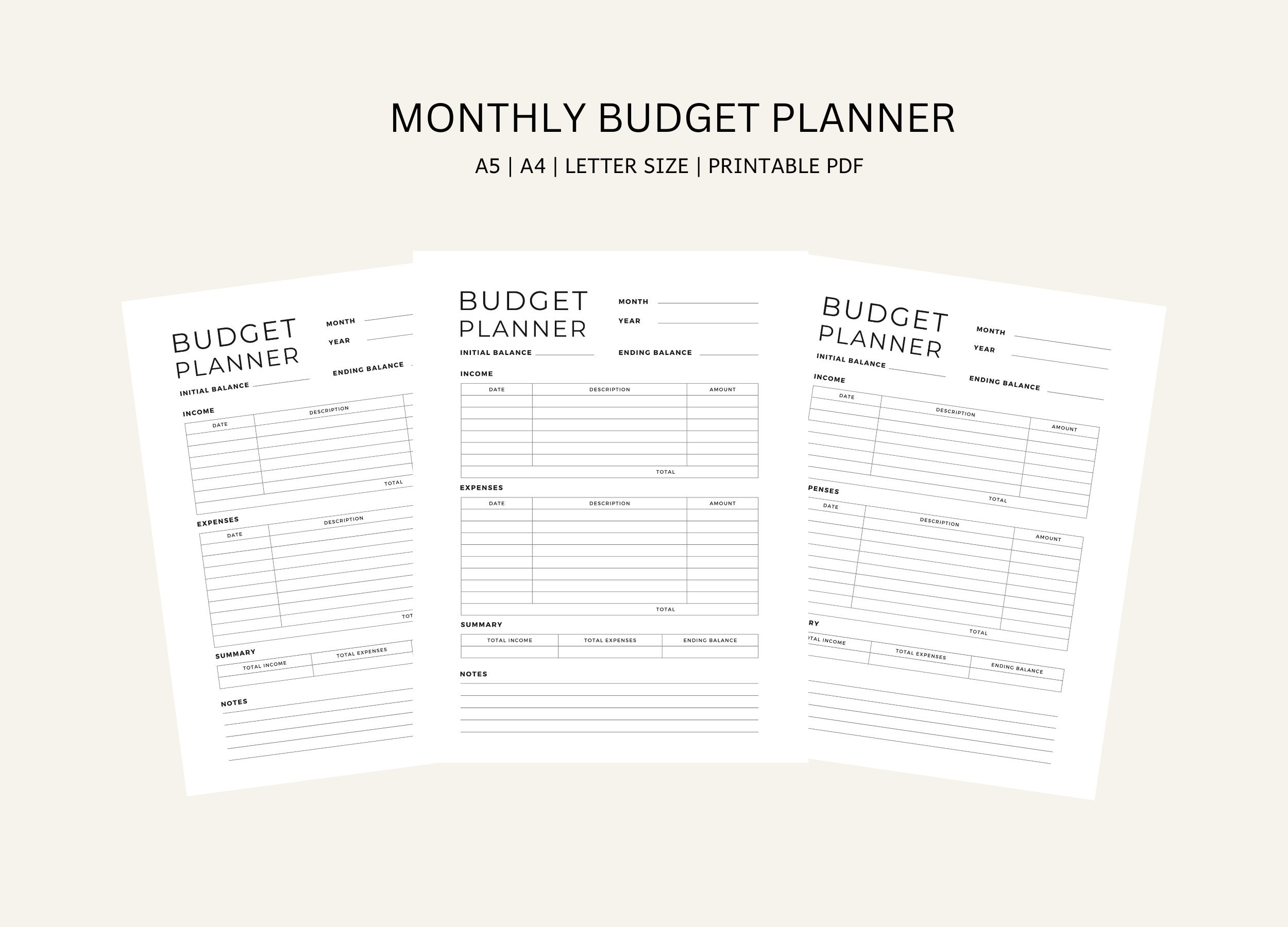 Monthly Budget Planner Printable | Budget Tracker Template | Finance ...