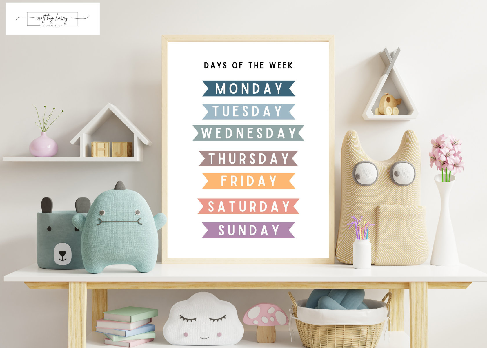 Days of the Week | Classroom Printables | Playroom Wall Art | Learn the ...