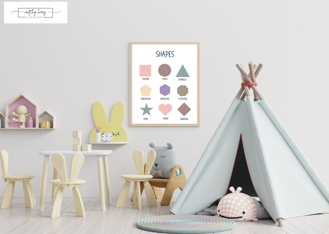 Learn Shapes | Digital Printable | Classroom Poster | Playroom Decor ...