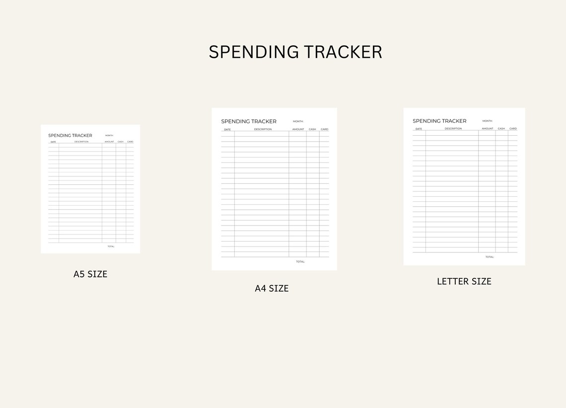 Spending Tracker Printable | Budget Tracker Template | Finance Overview ...