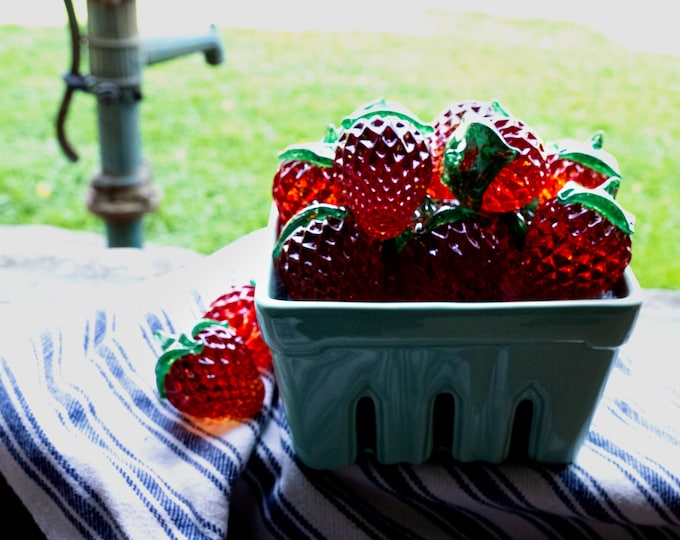 Hand-blown Glass Strawberry - Etsy