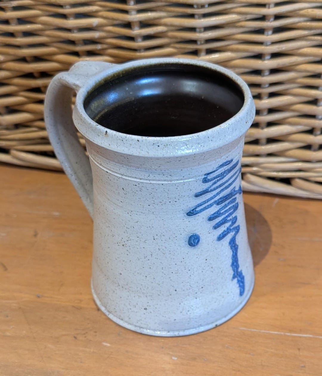 Salt Glazed Painted Clay Mug - Etsy
