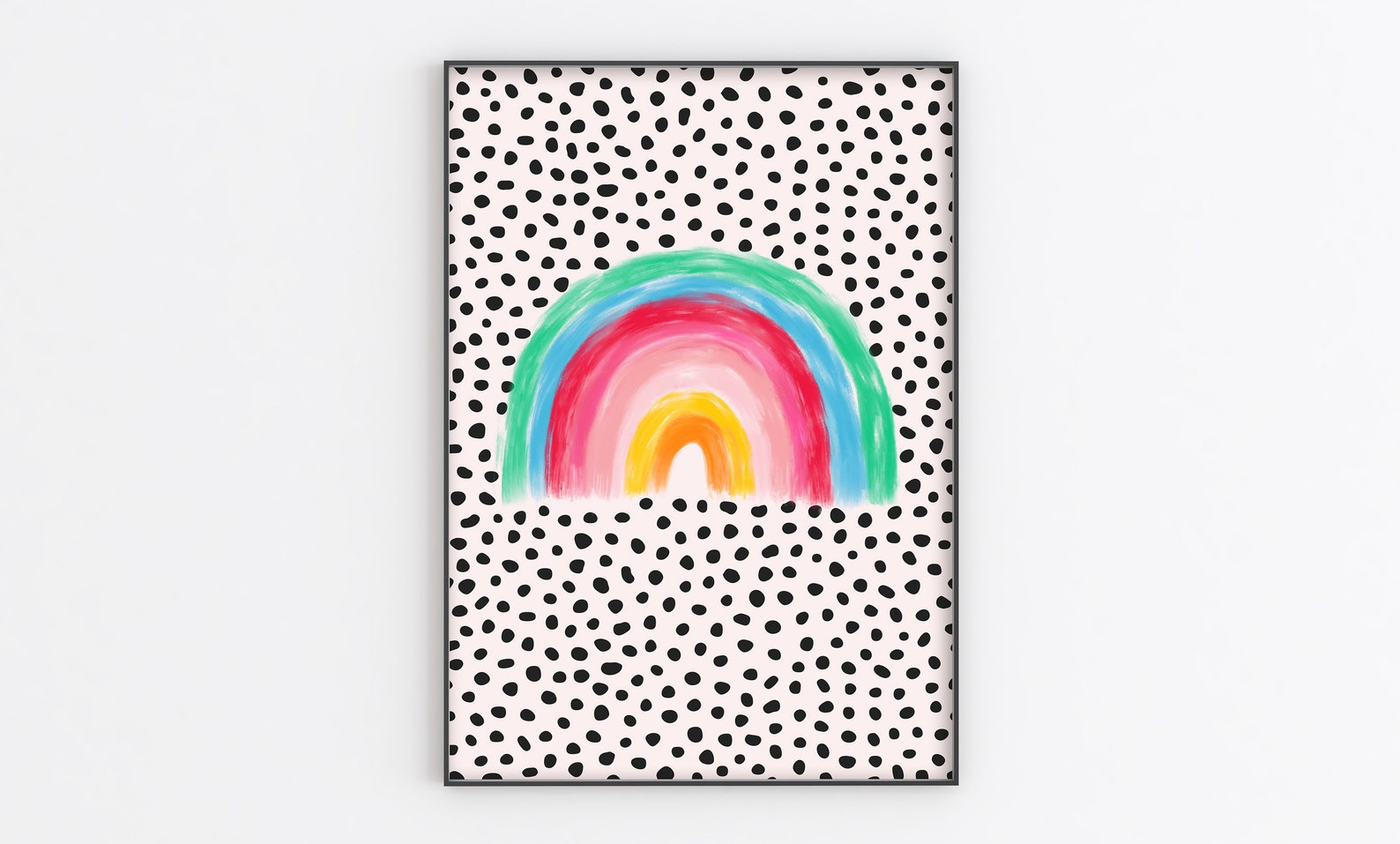 Rainbow Art Print Spotted Background A6/A5/A4/A3/A2/A1 | Etsy