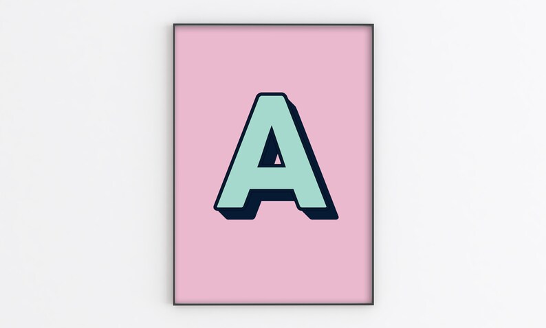 Colourful Initial Print | Personalised | A6/A5/A4/A3/A2/A1 | Home ...