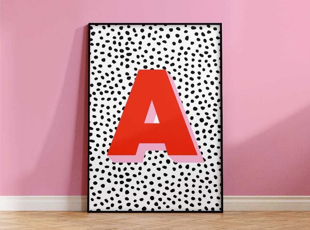 Initial Print | Spotted Background | A6/A5/A4/A3/A2/A1 | Colourful ...