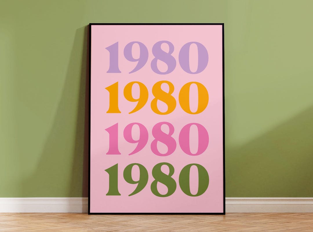 Personalised Year Print | A6/A5/A4/A3/A2/A1 | Colourful Print | Home ...