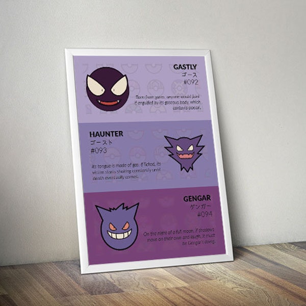 Gengar Evolution Art - Etsy