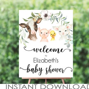Farm Animal Welcome Sign | Editable Template | Welcome Sign | Farm ...