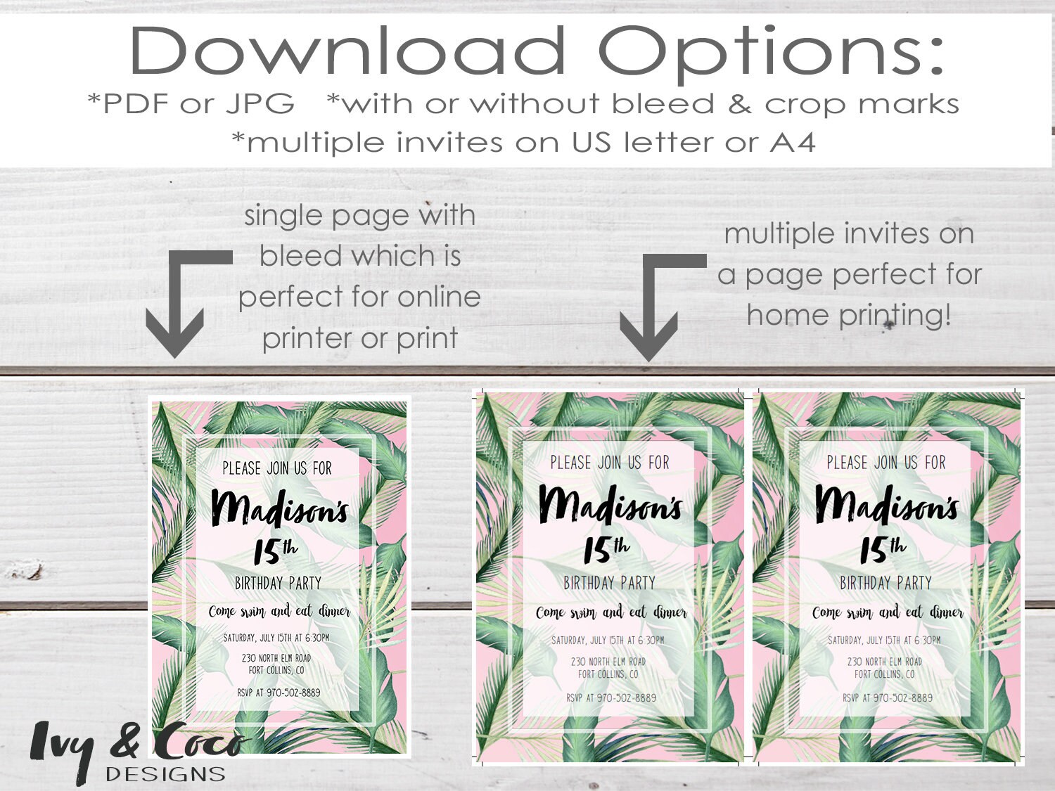 Luau Party invitation Printable luau party template Birthday | Etsy