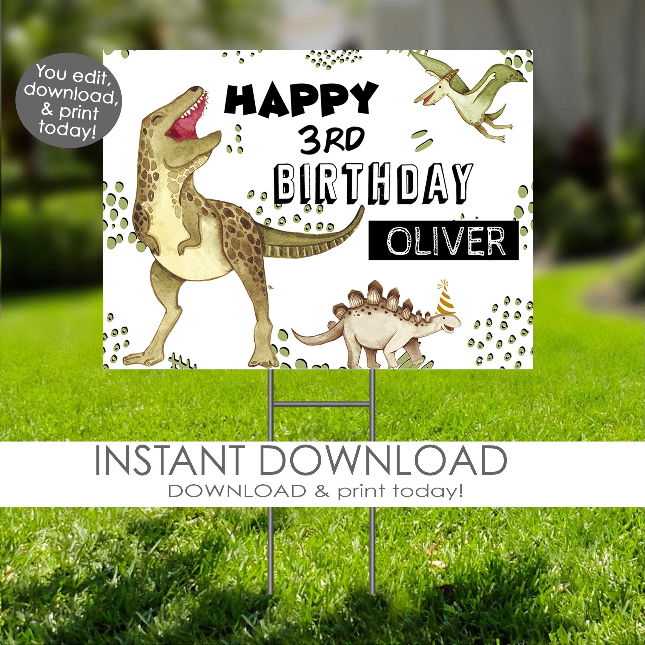 Dinosaur Welcome Birthday Sign Welcome Party Sign Dino - Etsy