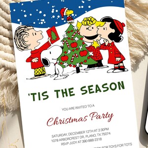 Peanuts Christmas Party Charlie Brown Invitation - Etsy