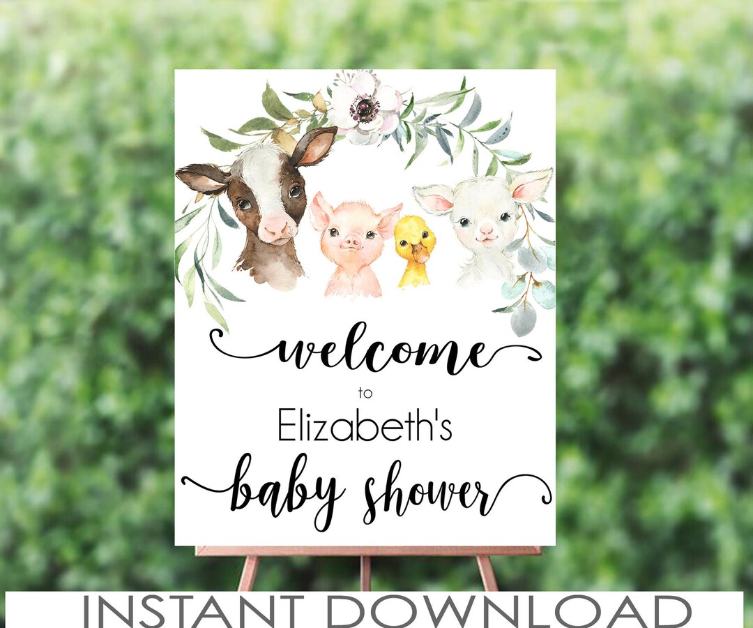 Farm Animal Welcome Sign | Editable Template | Welcome Sign | Farm ...