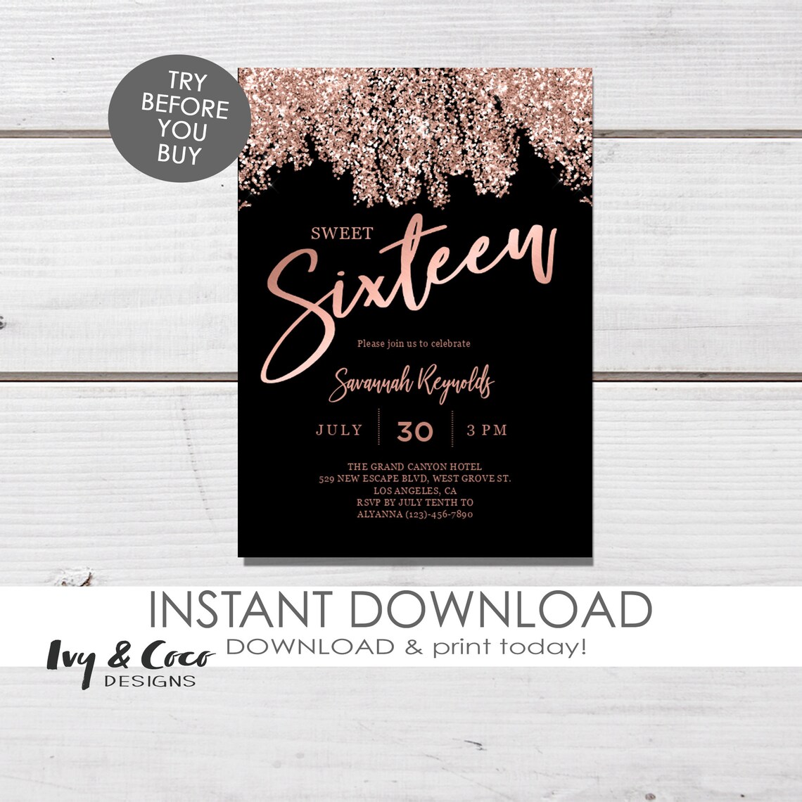 Sweet 16 Invitation Sweet Sixteen Invitations Sweet 16 | Etsy