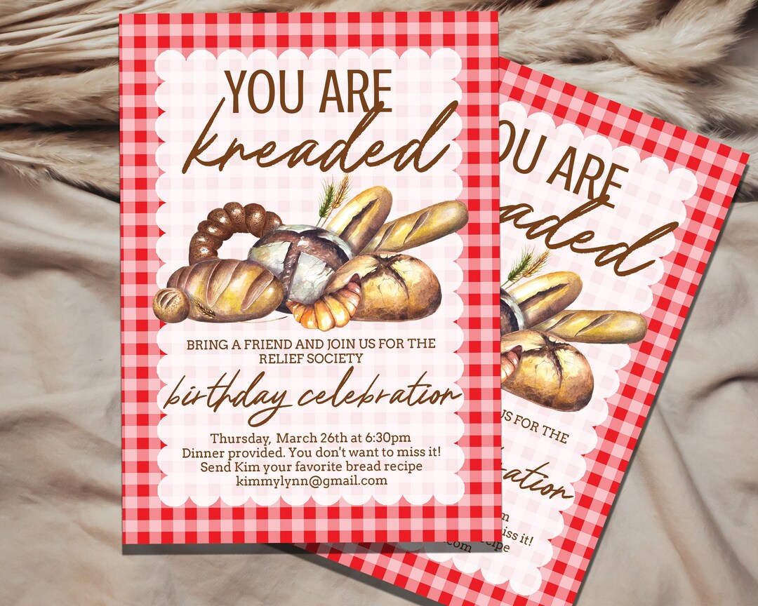 Relief Society Birthday Celebration Invite, Digital Download Template ...