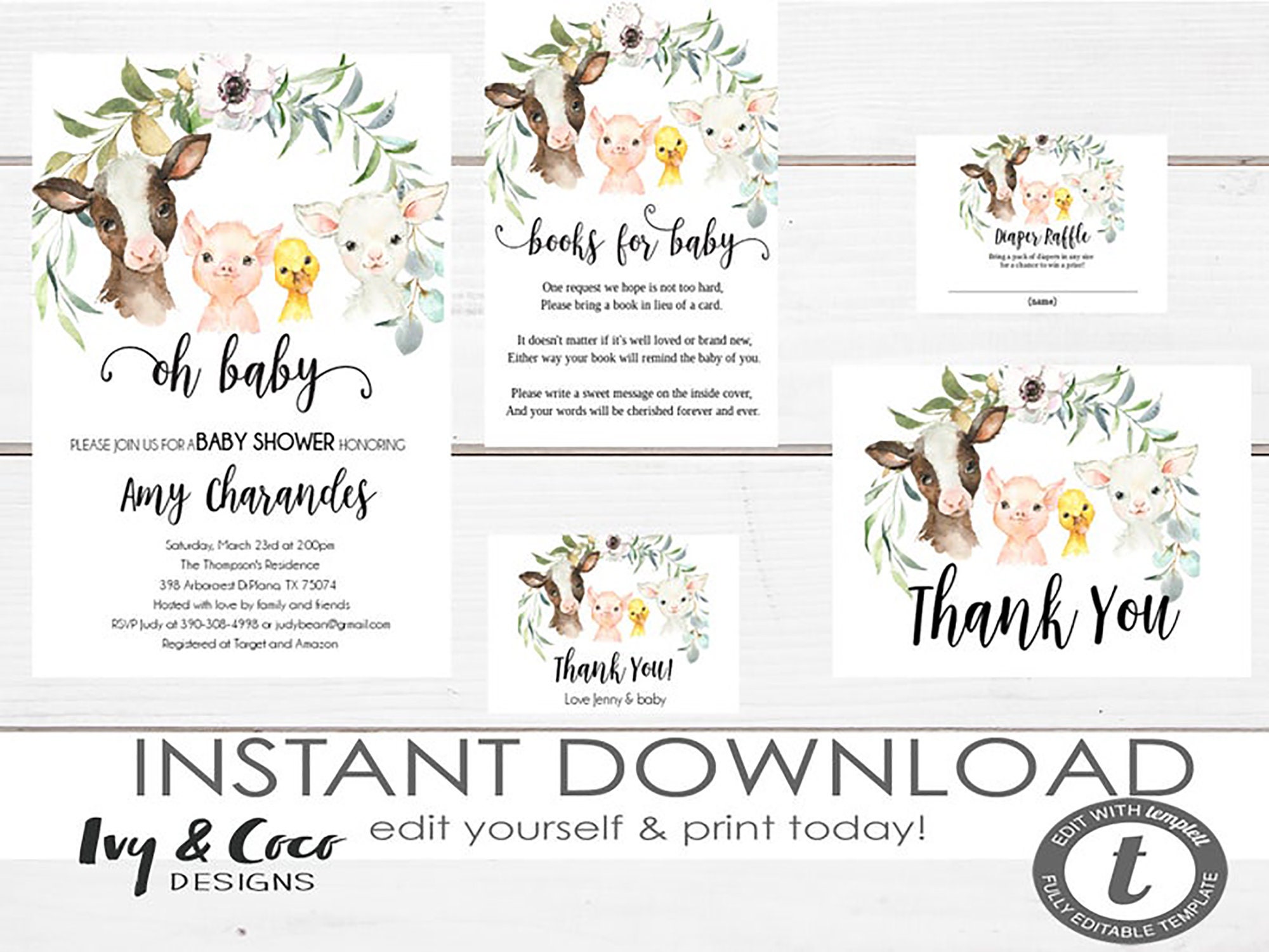 Farm Animal Welcome Sign | Editable Template | Welcome Sign | Farm ...