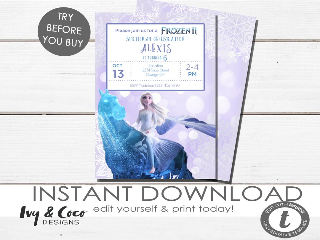 Frozen 2 Invitation, Frozen 2, Frozen 2 Birthday, Frozen 2 Invite ...