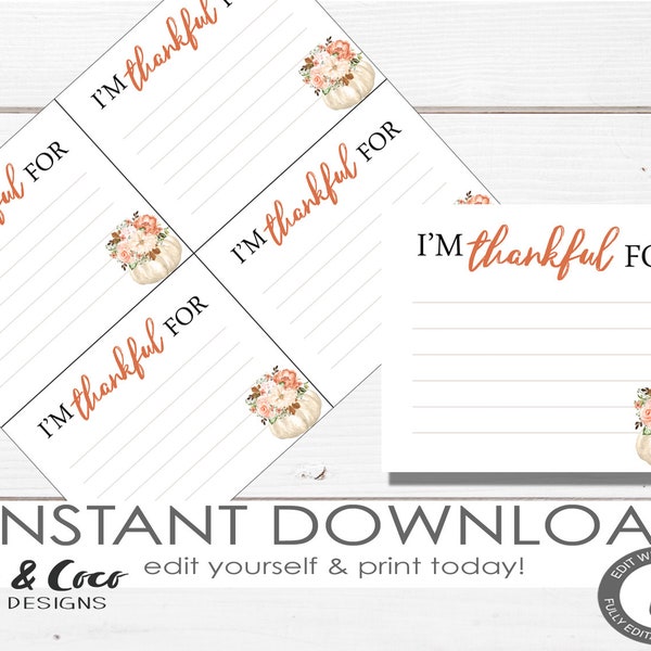 Thankful Card - Etsy