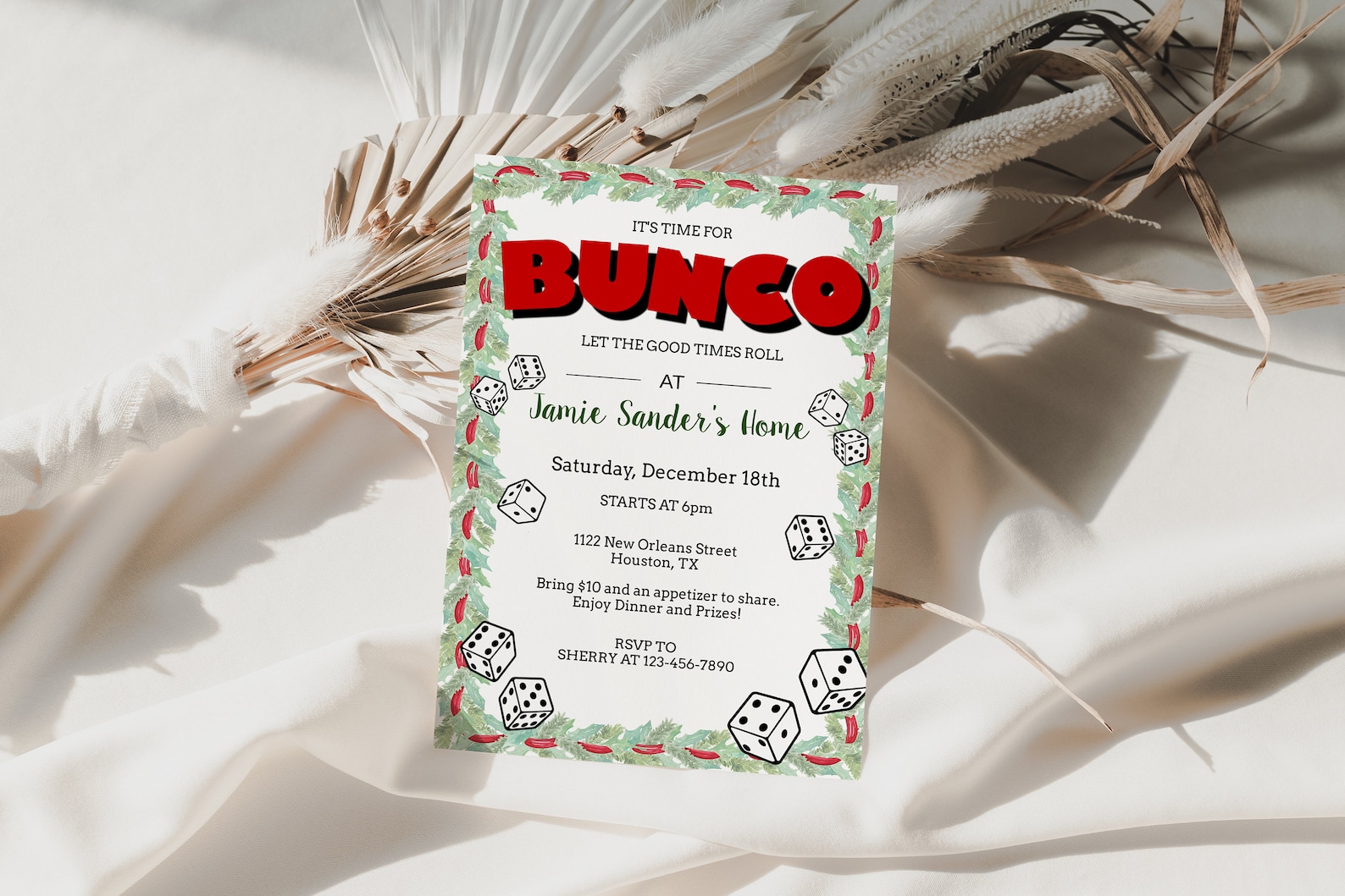 Holiday Bunco Party Invitation Christmas Printable Bunco - Etsy