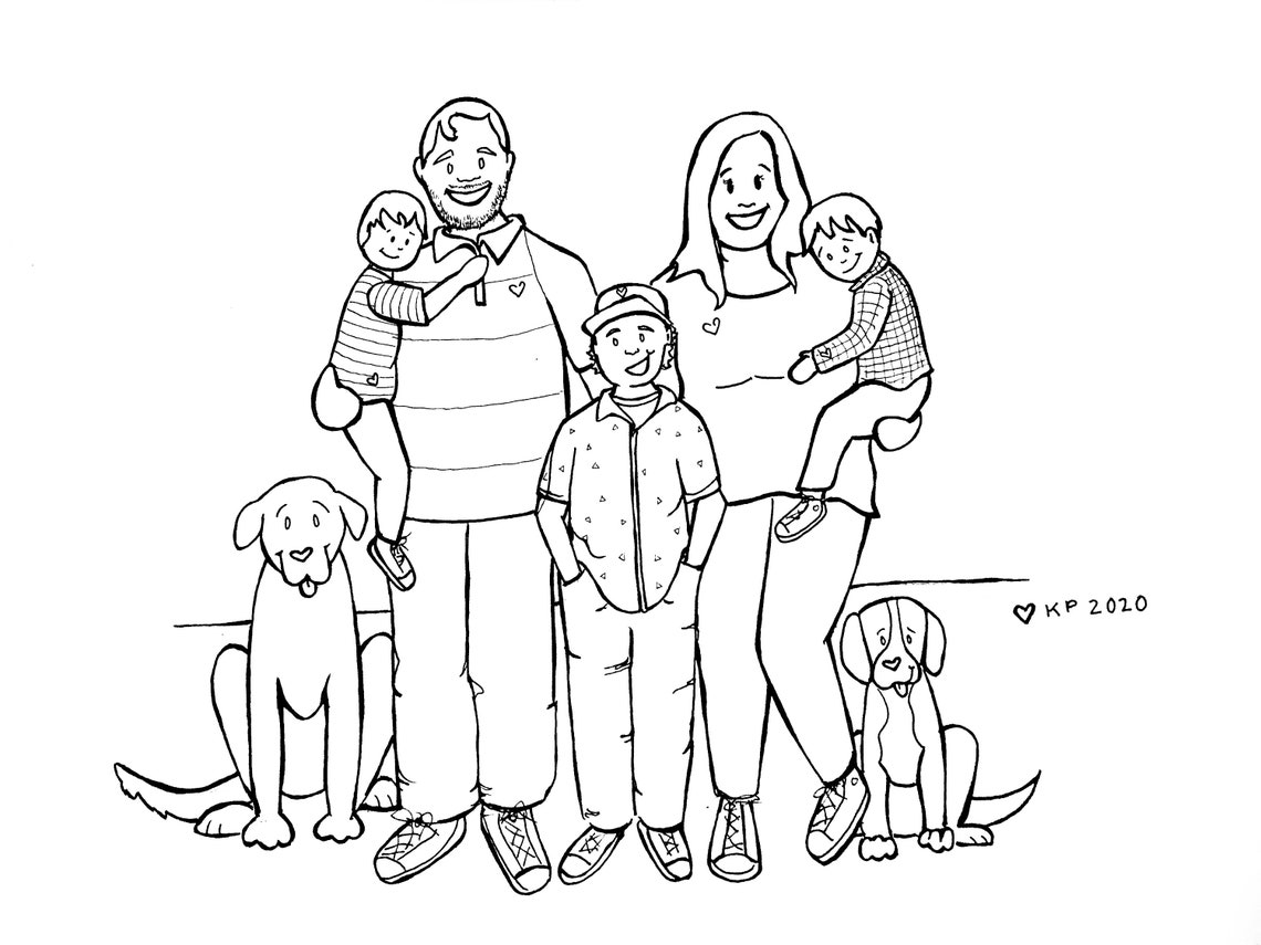 Custom-made Family Portraits (5+ Characters) - Etsy