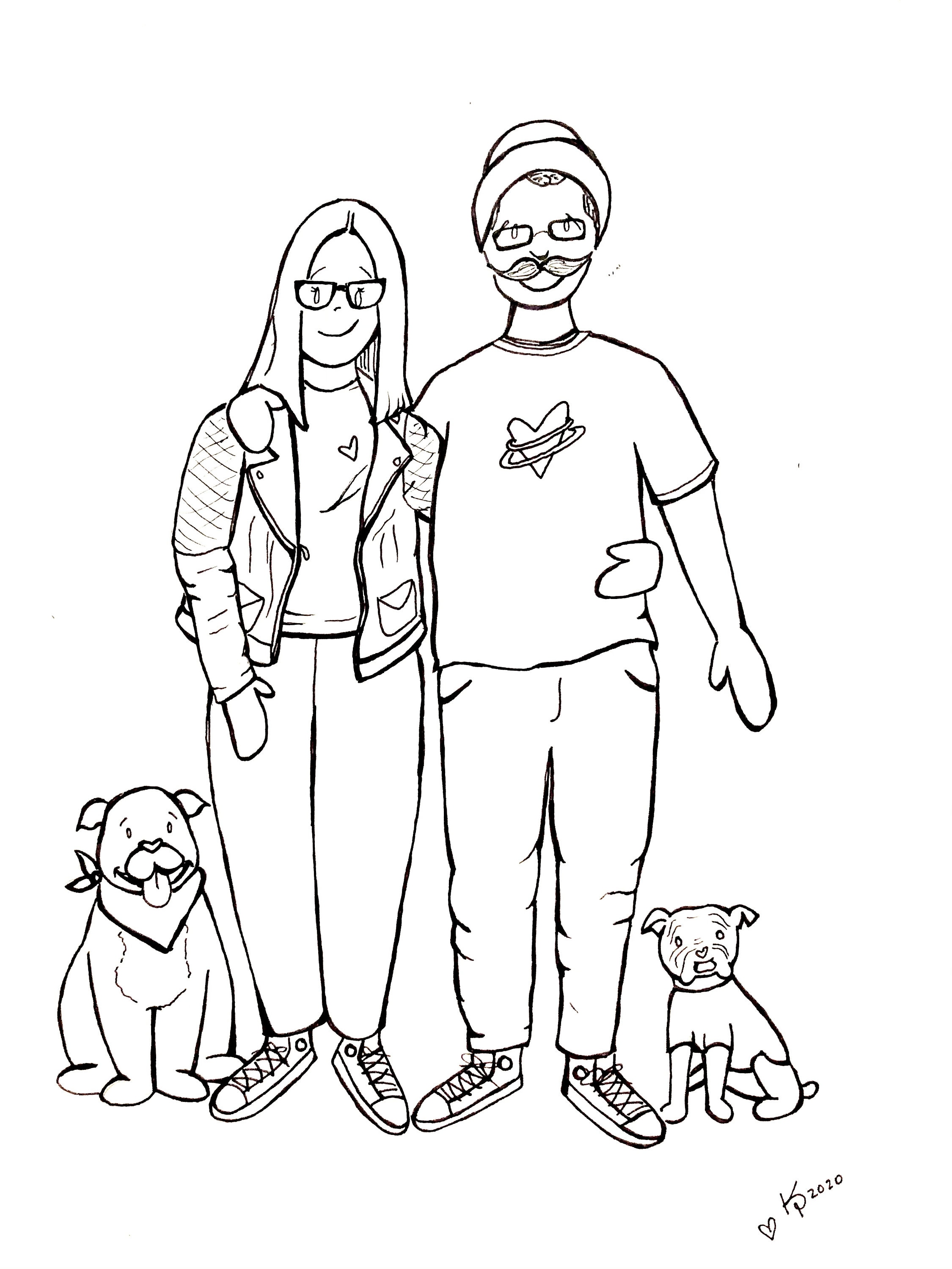 Custom-made Family Portraits (1-4 Characters) - Etsy